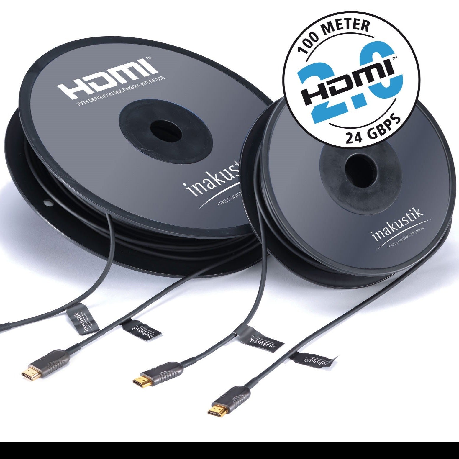 in-akustik Profi Hybrid HDMI Kabel | HDMI 2.0b | LWL Kabel 18G ...